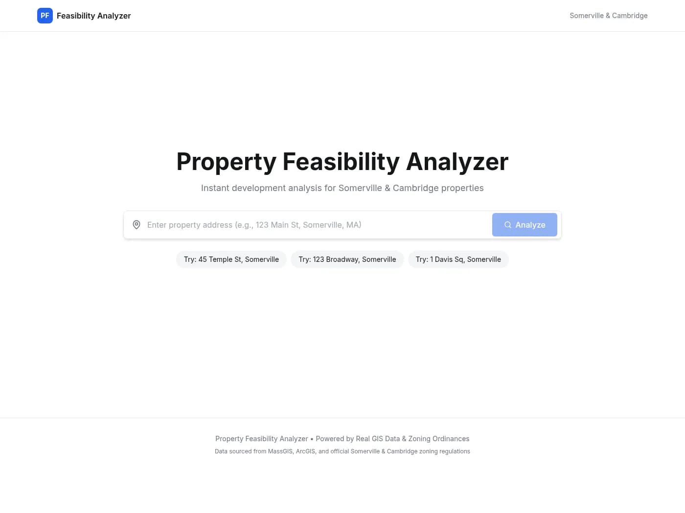 Somerville & Cambridge Property Feasibility Analyzer
