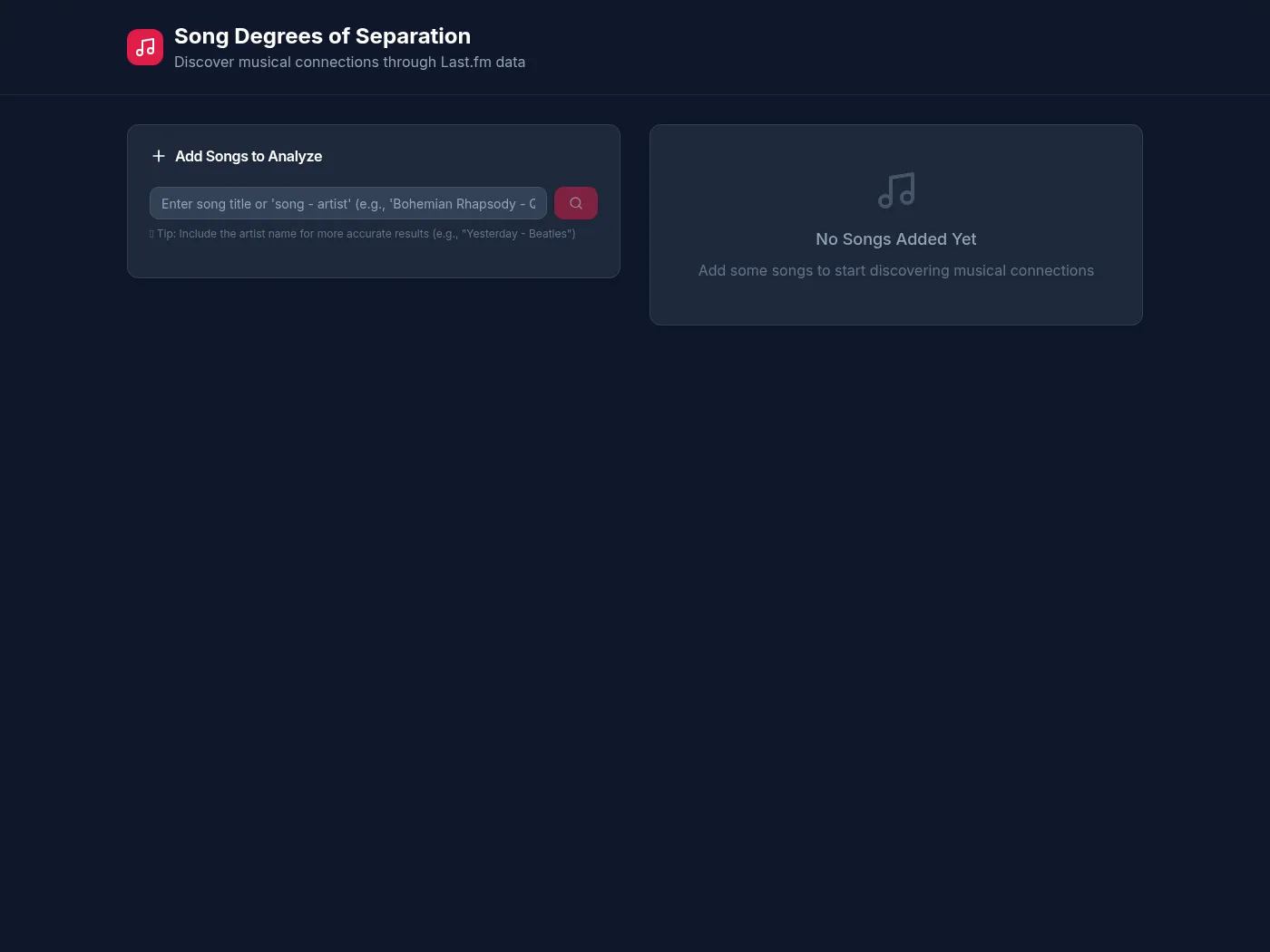 Song Degrees of Separation Finder
