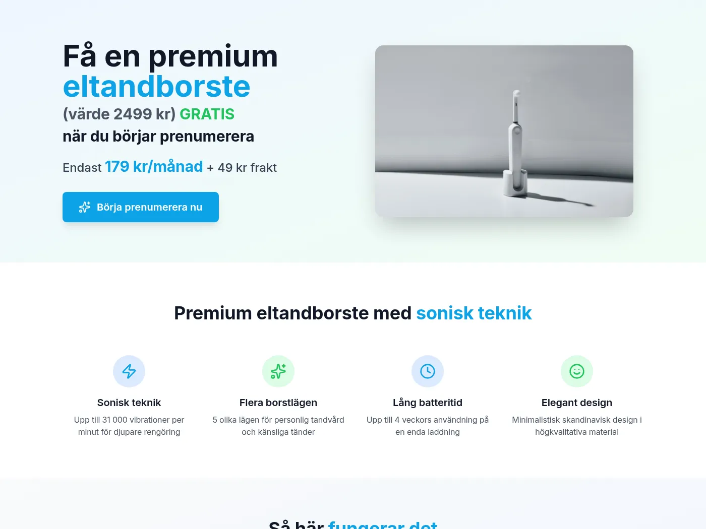 Modern Website for Sonic Toothbrush Subscription