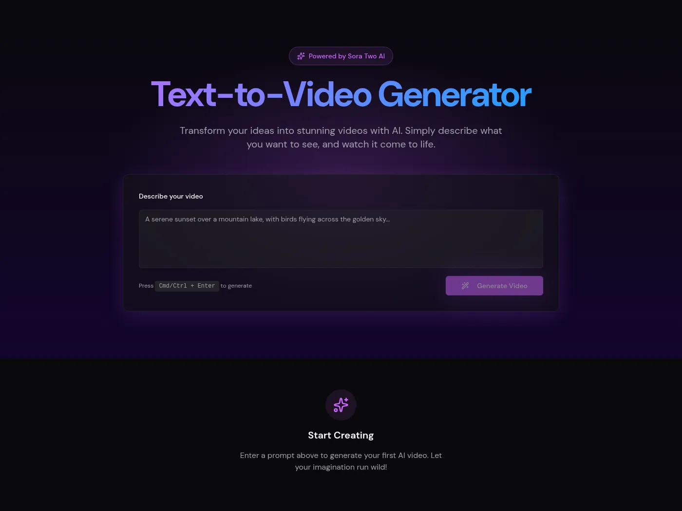 Sora Two Text-to-Video Generator