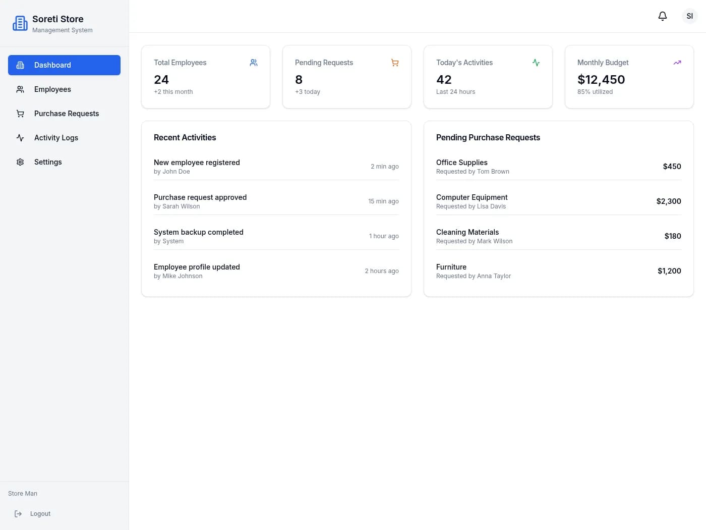 Soreti Store Management System