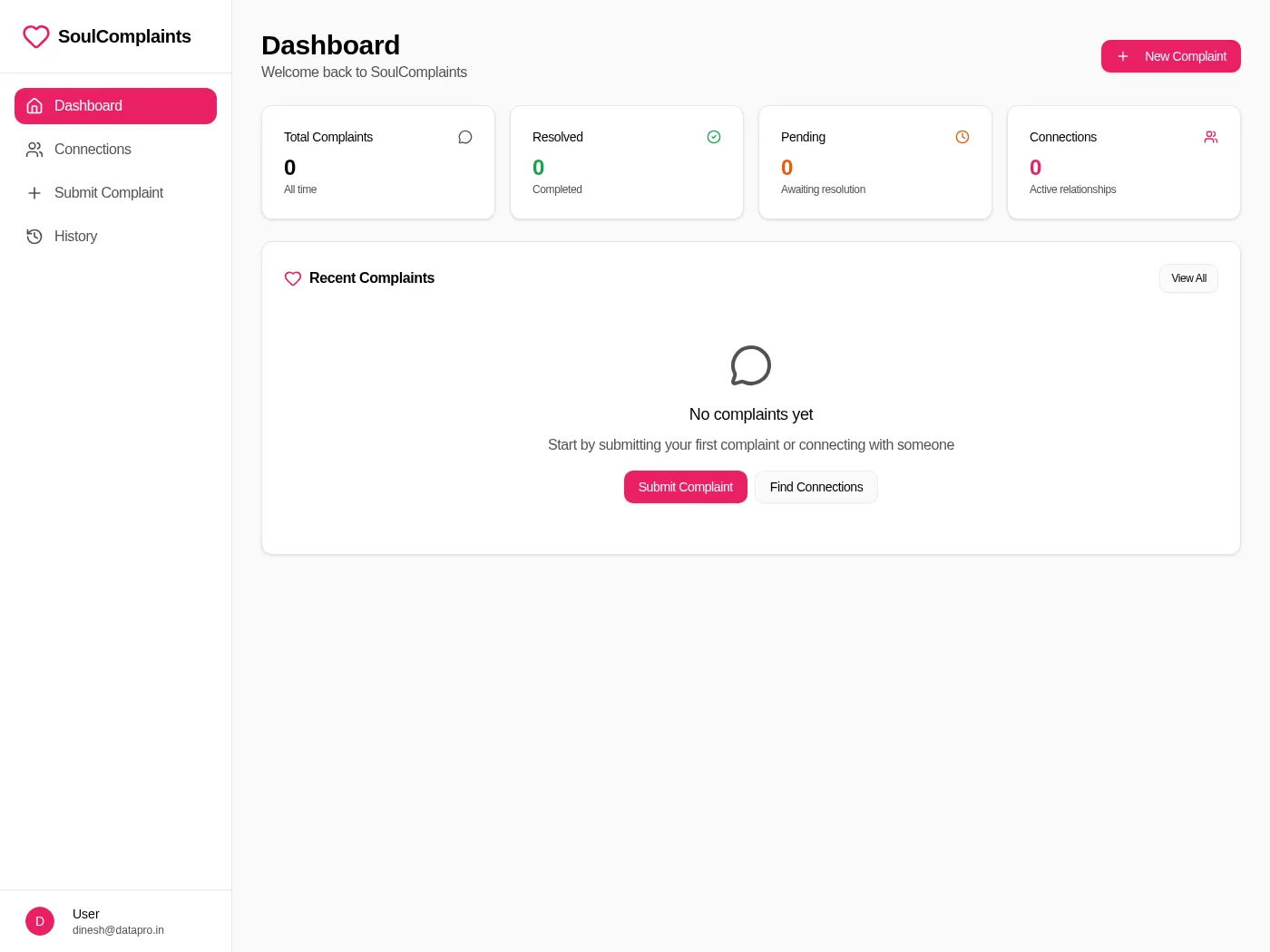 SoulComplaints: Relationship Complaint & Resolution App