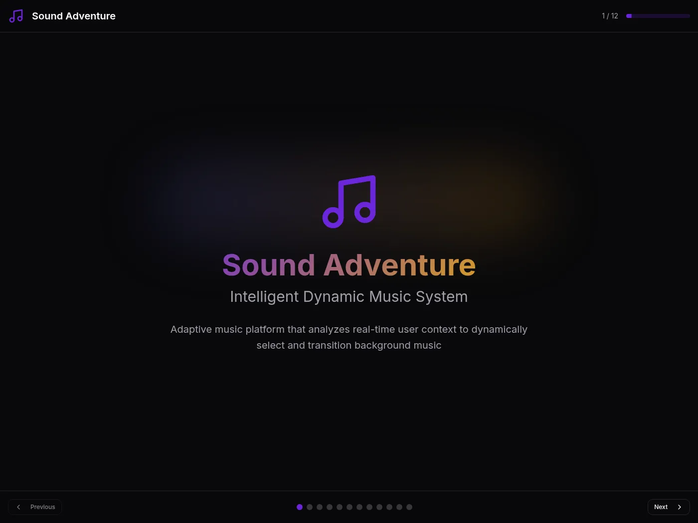 Sound Adventure: Intelligent Dynamic Music System