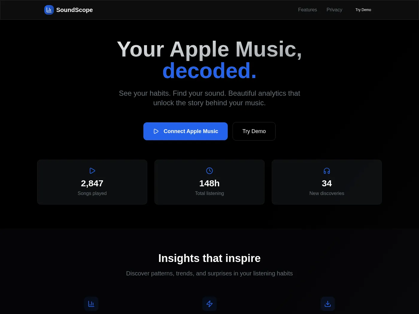 SoundScope: Apple Music Listening Analytics Web App