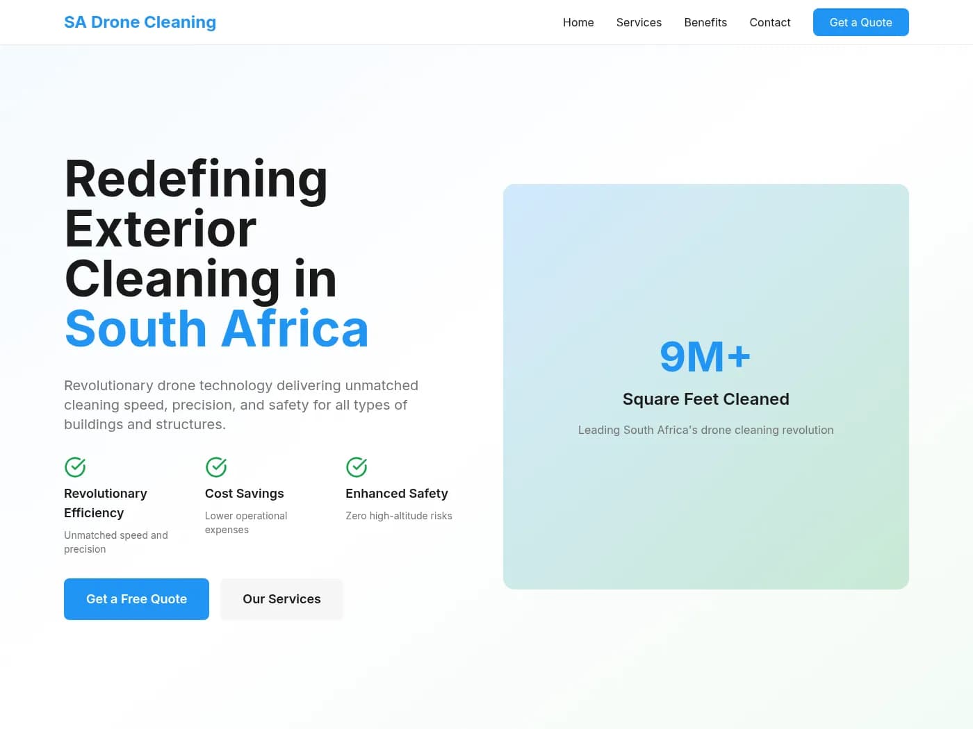 South Africa Drone Cleaning Services Website