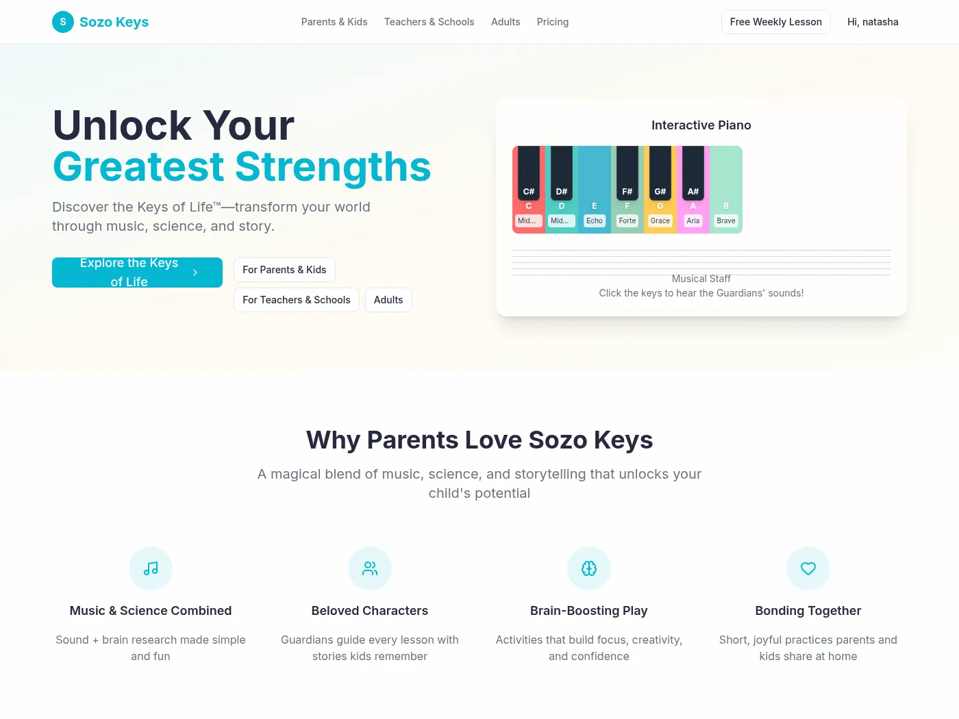 Sozo Keys: Guardians of Sound – Interactive Music, Story & Science Platform