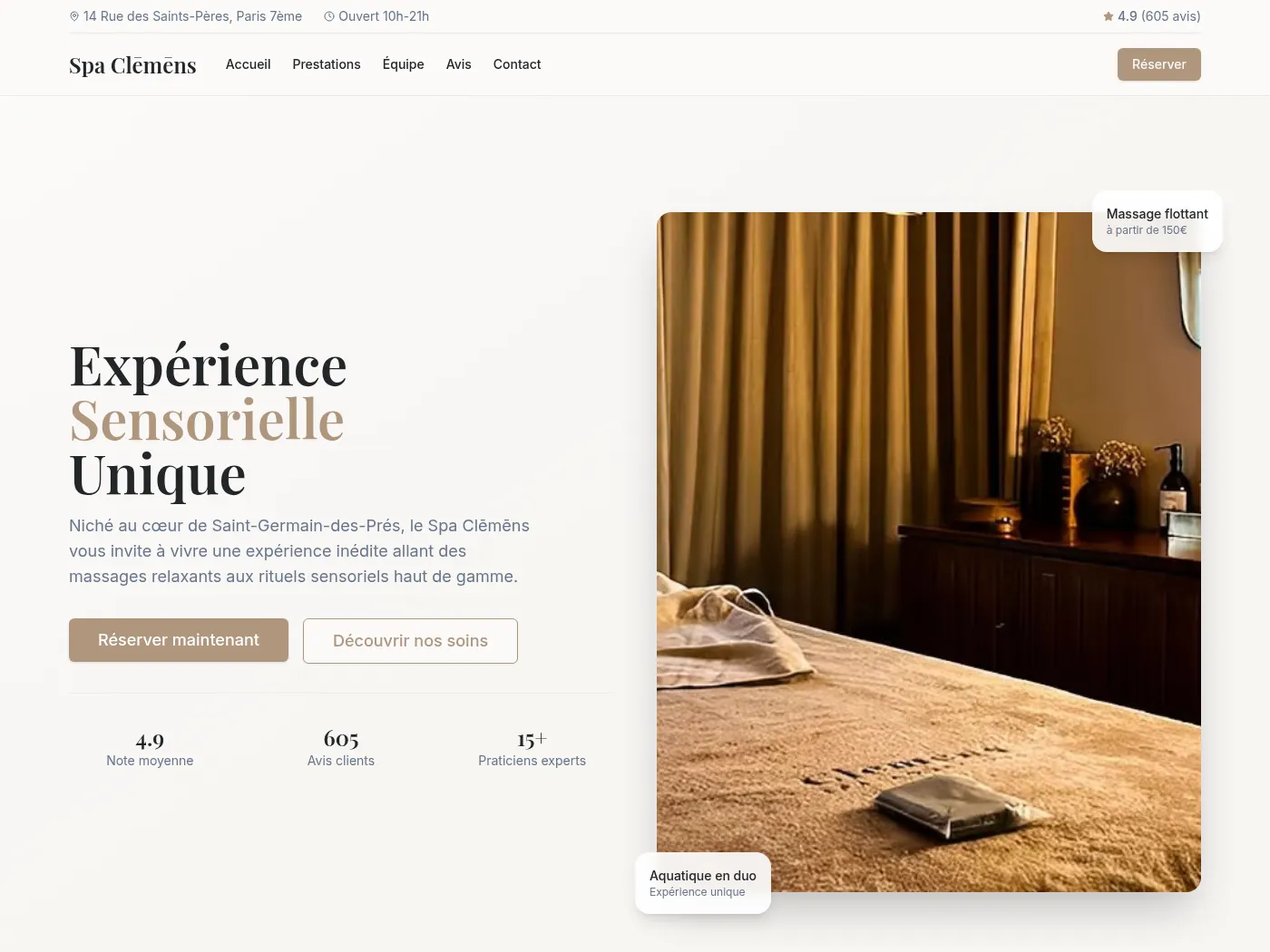 Spa Clemens Paris Booking Portal