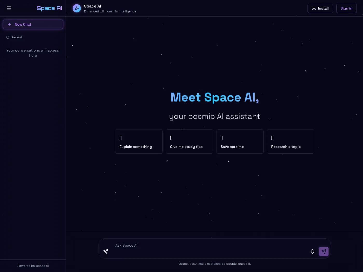 Space AI - A Space-Themed Gemini Clone