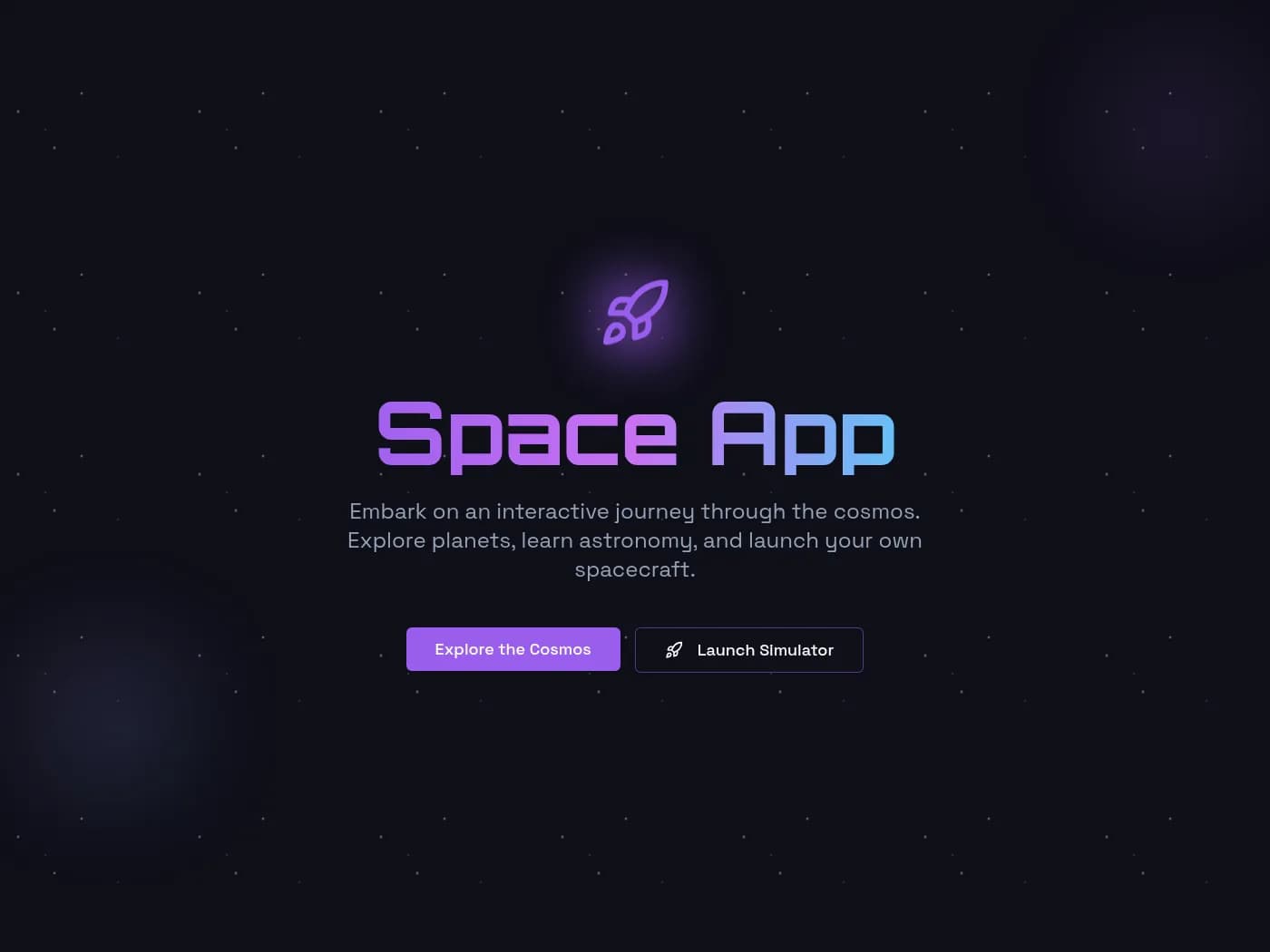 Space App - Educational Space Exploration Web App