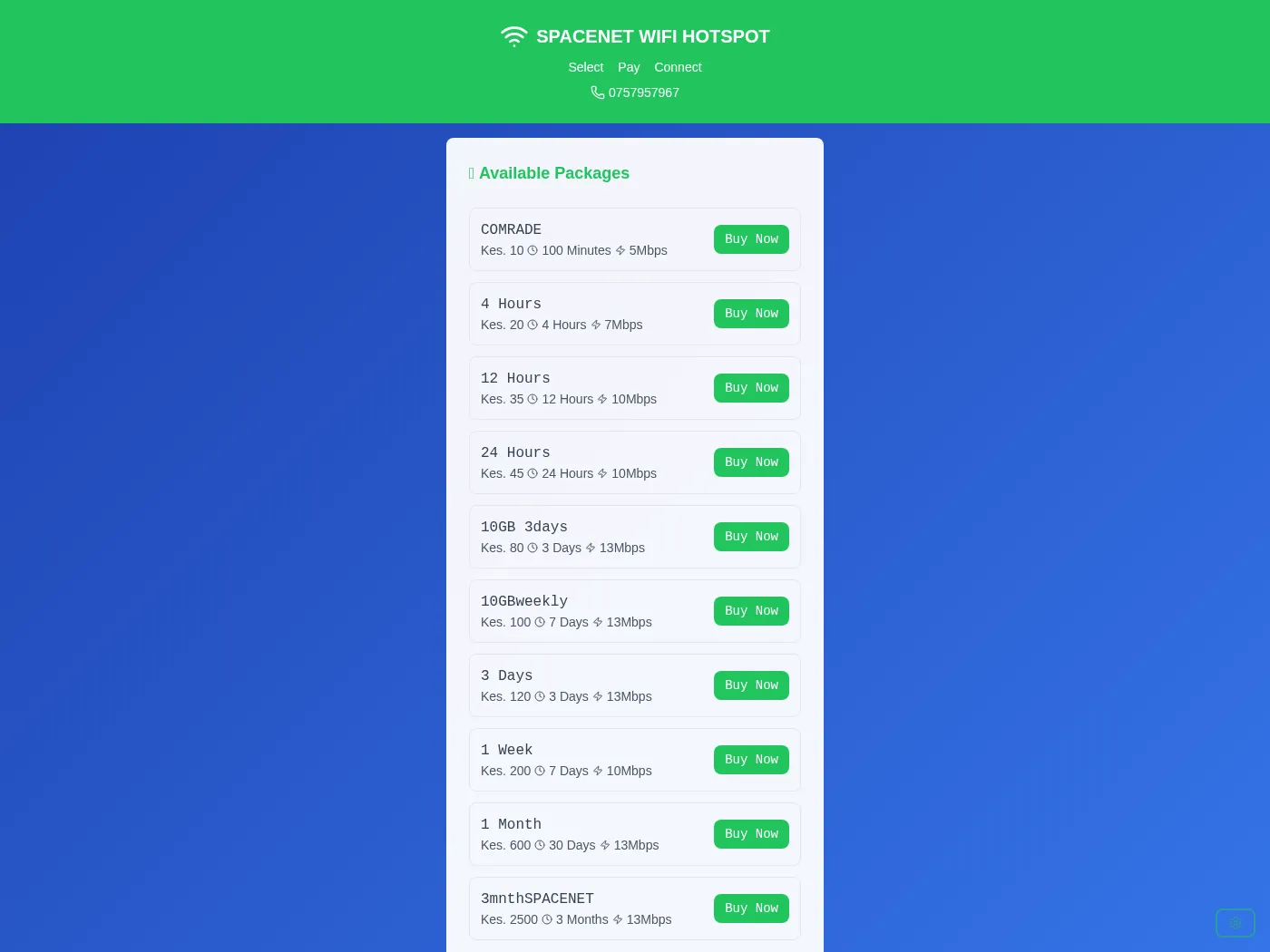 Spacenet Billing Voucher System