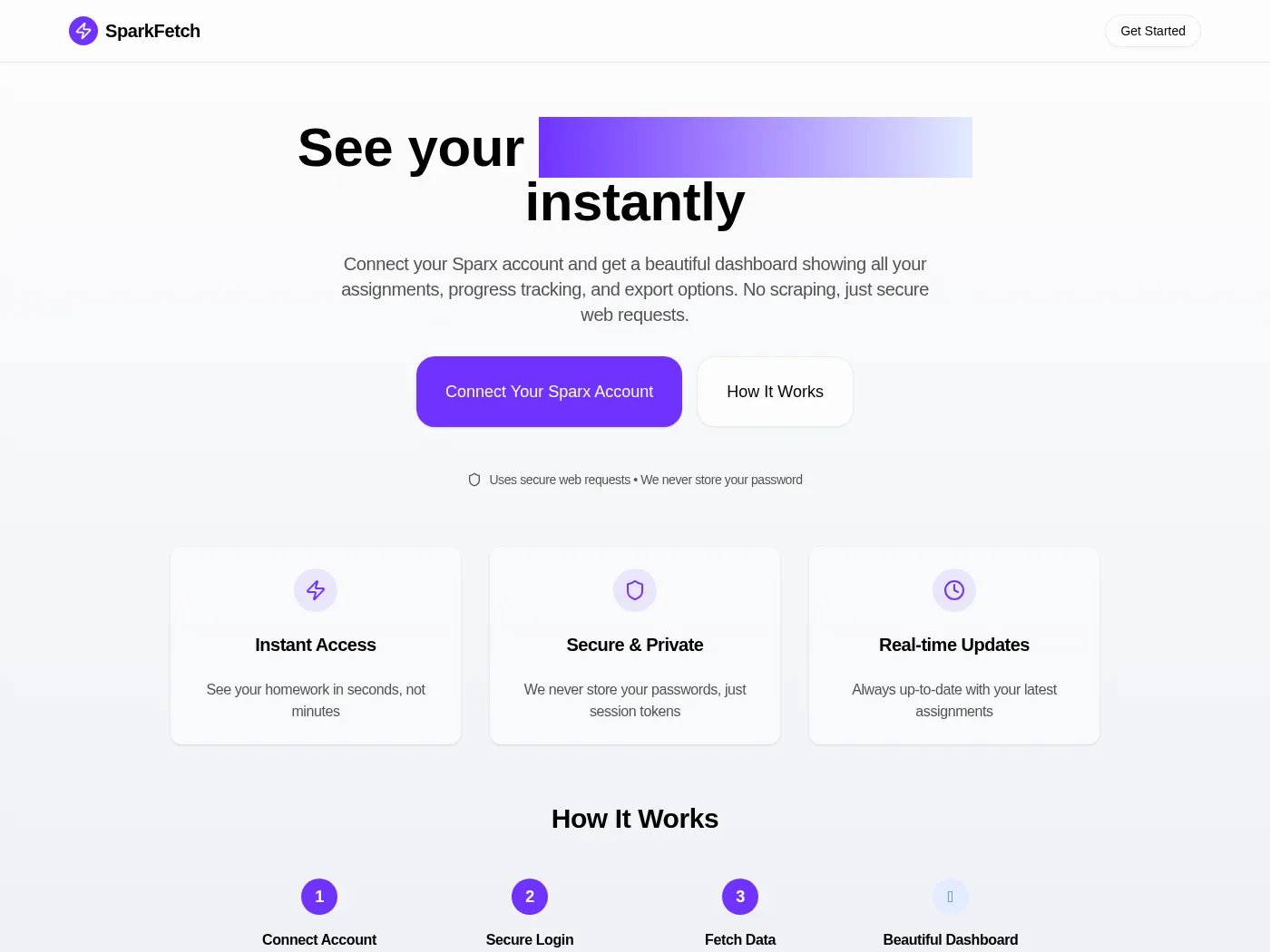 SparkFetch – Instant Sparx Maths Homework Dashboard