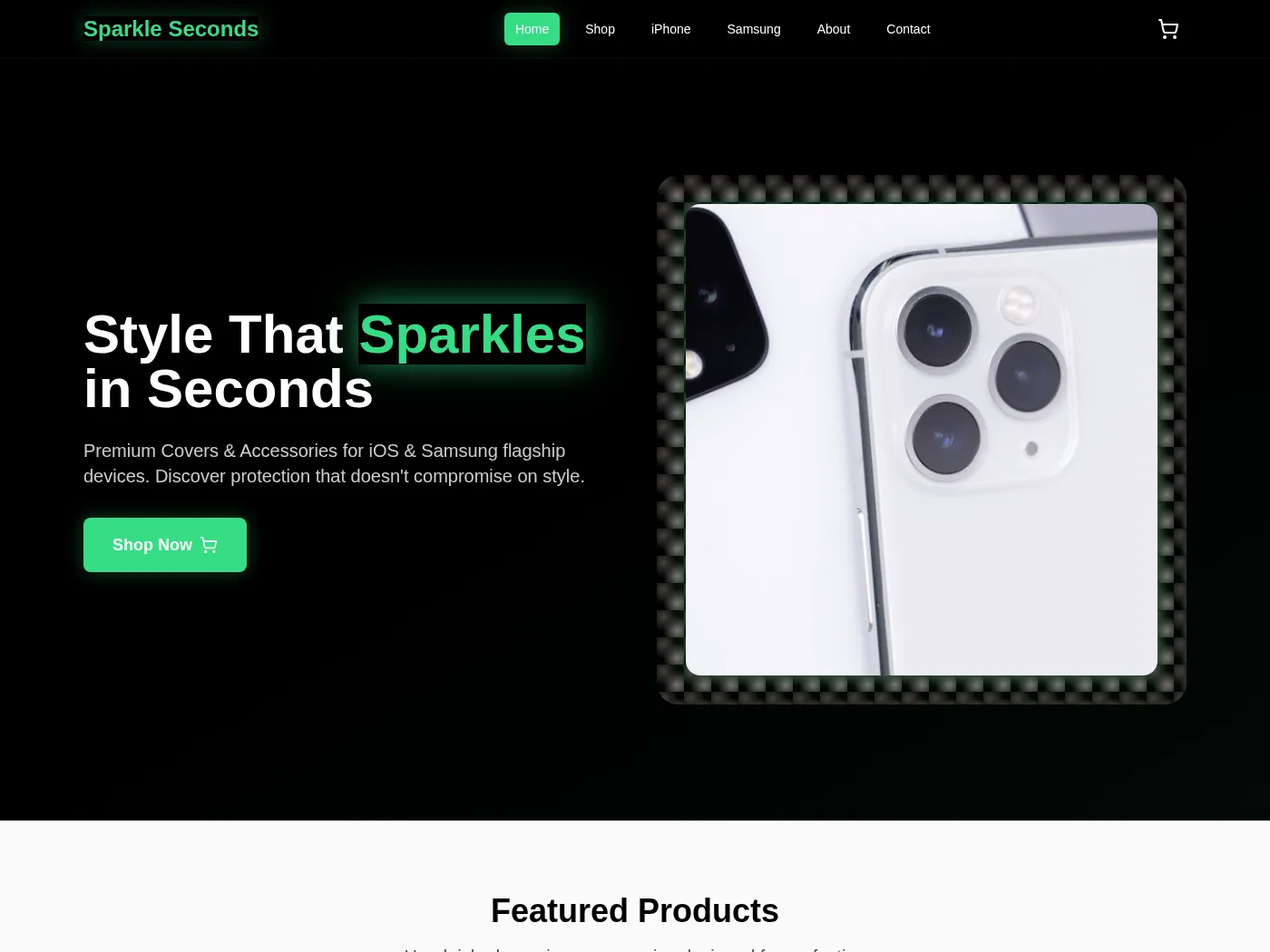 Sparkle Seconds - Premium E-commerce for Mobile Accessories