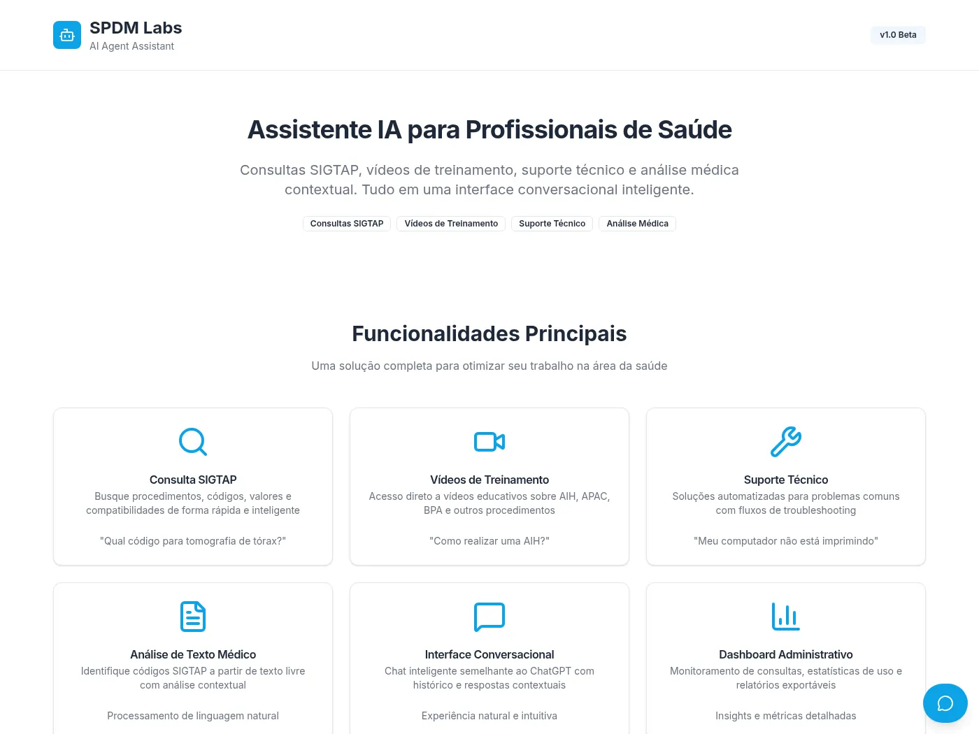SPDM Labs AI Agent Widget: Flutuante, Interativo e Pronto para Produtividade em Saúde