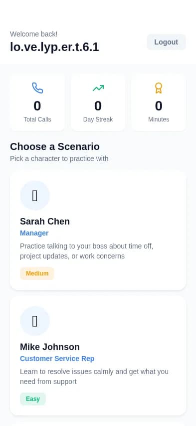 SpeakEasy AI — Virtual Phone Call Confidence Trainer