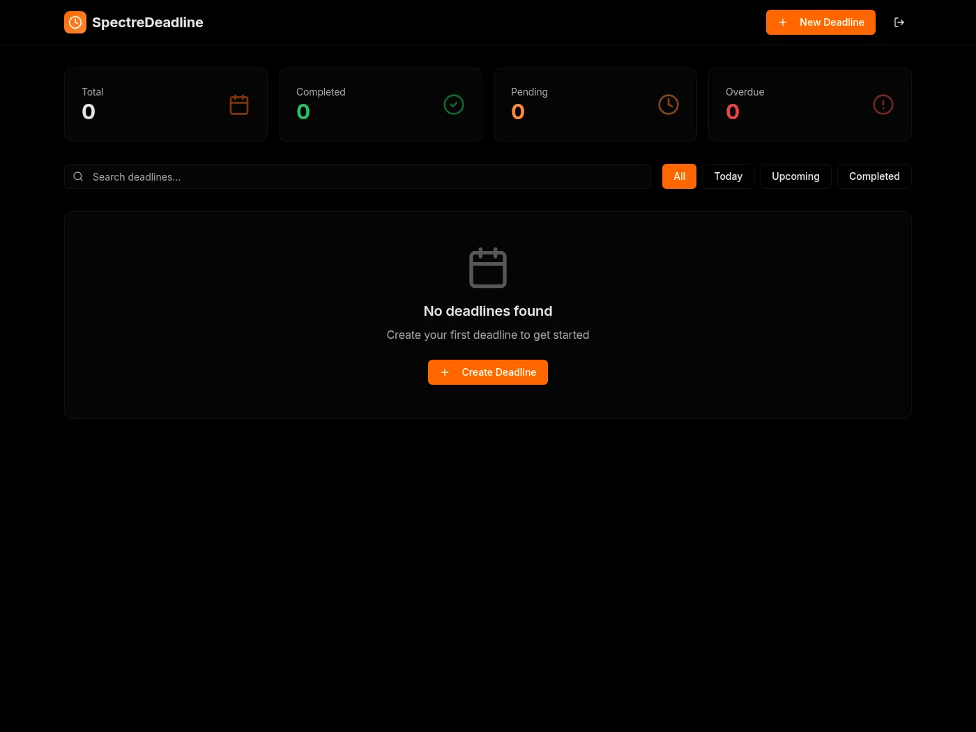 SpectreDeadline — Premium Deadlines & Reminders Dashboard