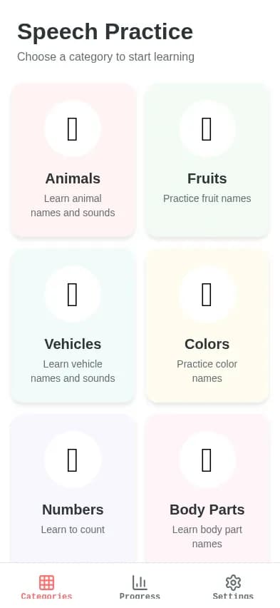 Speech Development App for Android Tablets