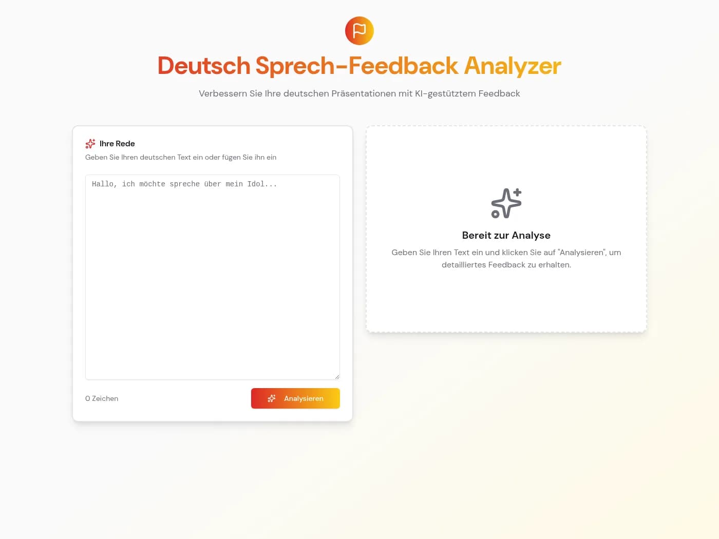 Speech Feedback Analyzer for German Idol Presentations