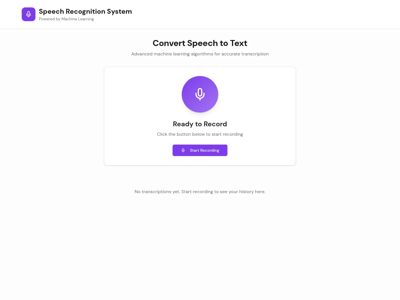 Speech Recognition System Powered by Machine Learning