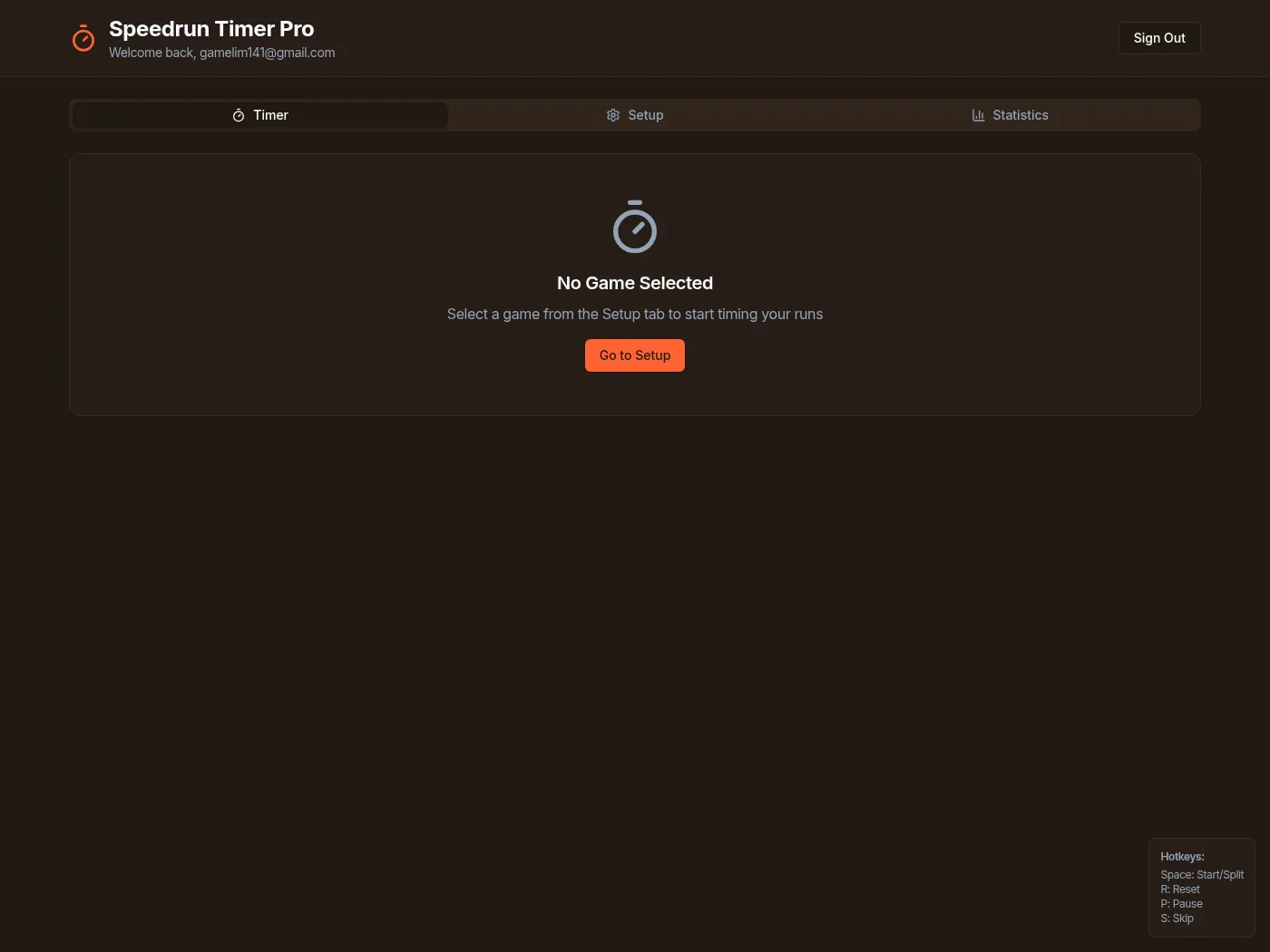 Speedrun Timer with Livesplit Compatibility