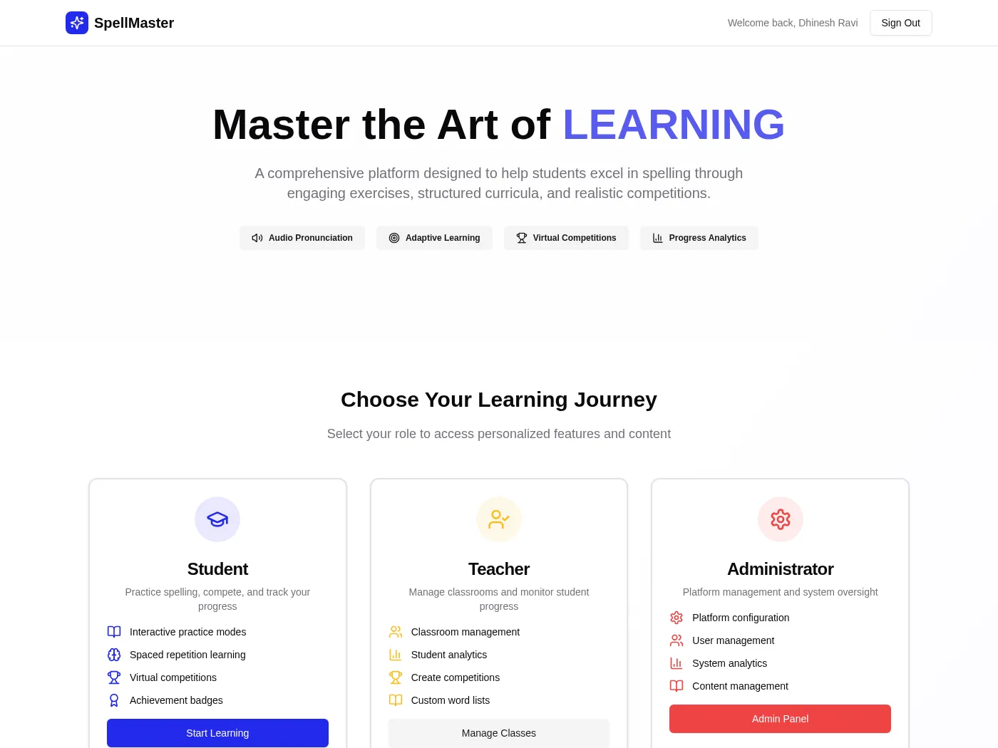 Spelling Bee Mastery Platform