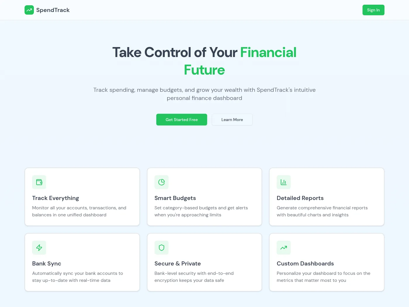 SpendTrack Personal Finance Dashboard