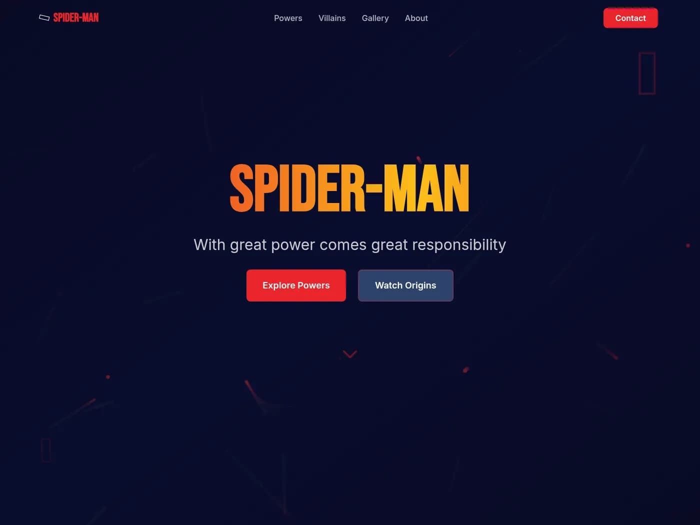 Spectacular Spider-Man Animated Web Experience
