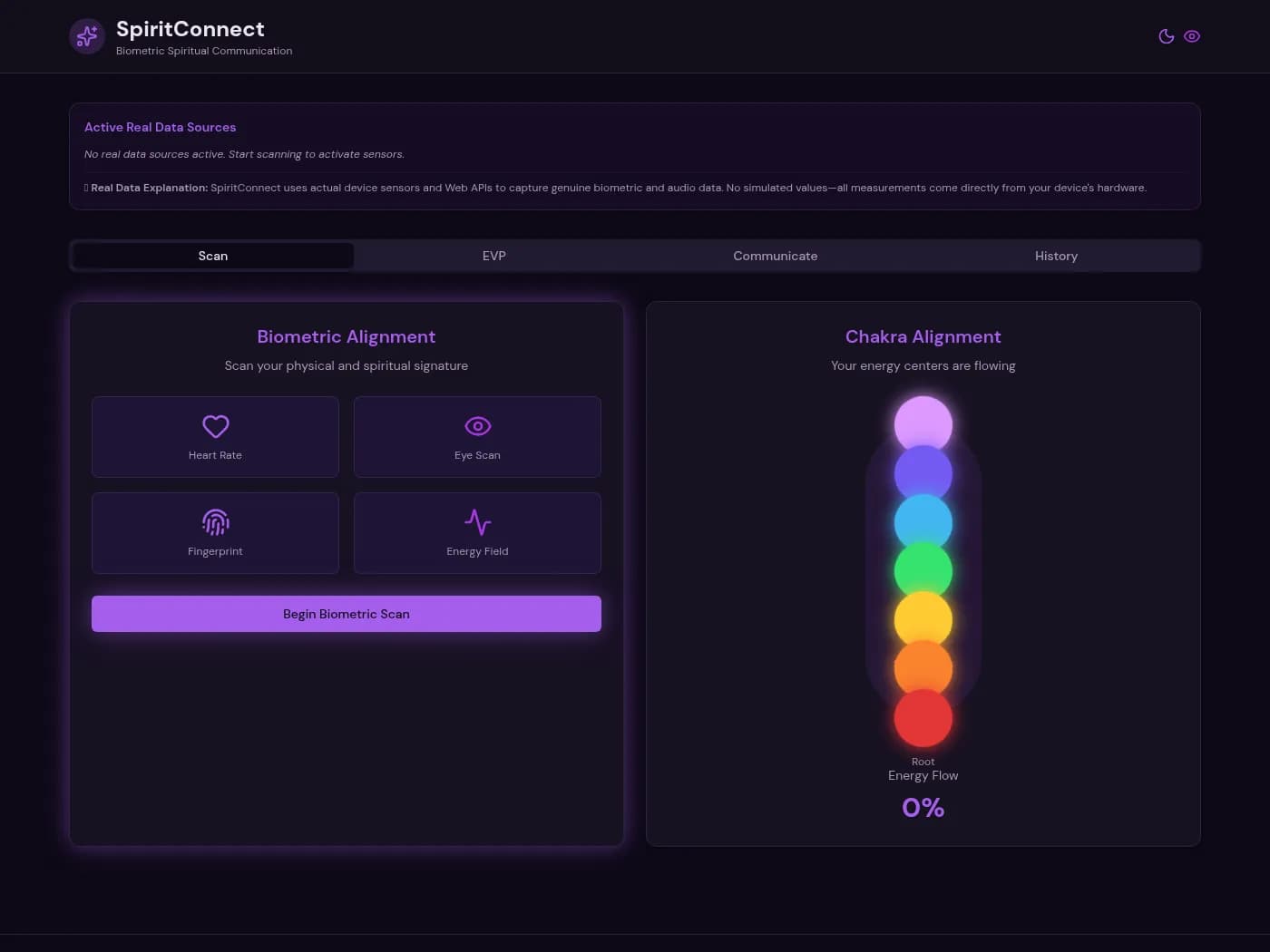 SpiritConnect: Biometric & Sensor-Based Spiritual Communication App