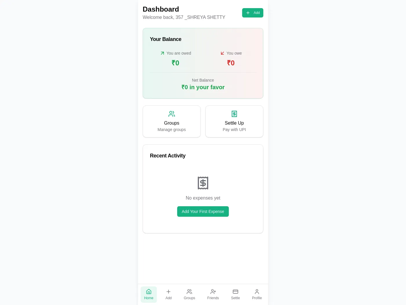 Splitwise with UPI Integration