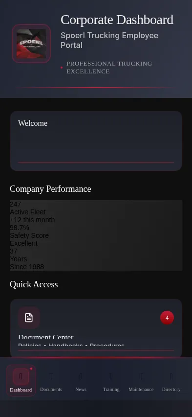 Spoerl Trucking Employee Portal Tablet App