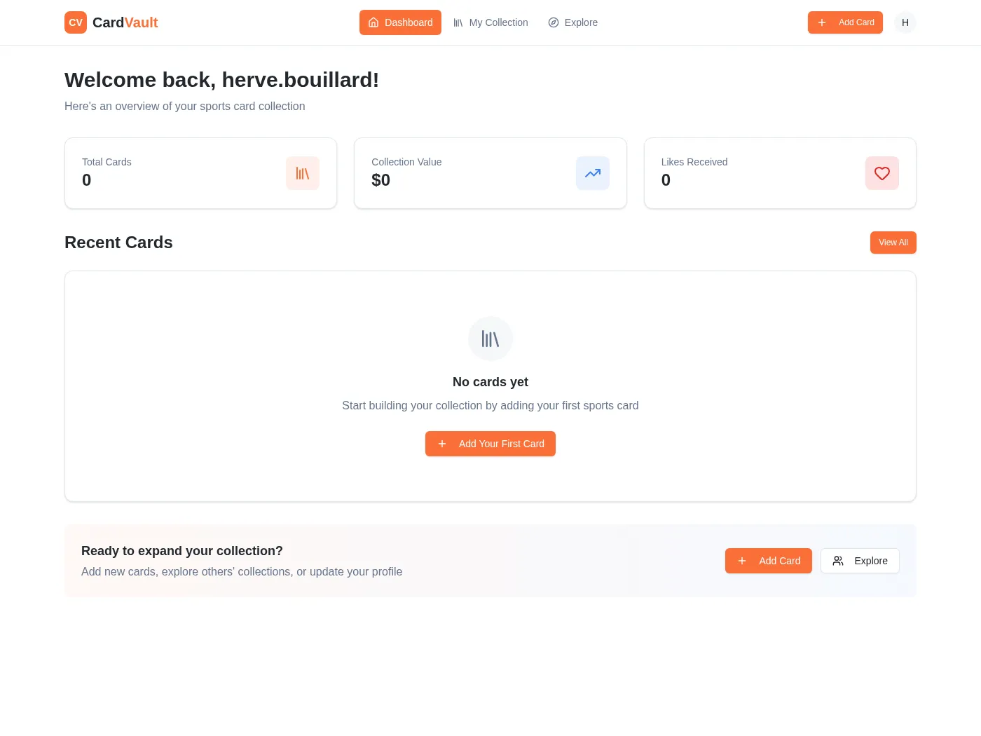 Sport Card Collection Manager & Social Platform