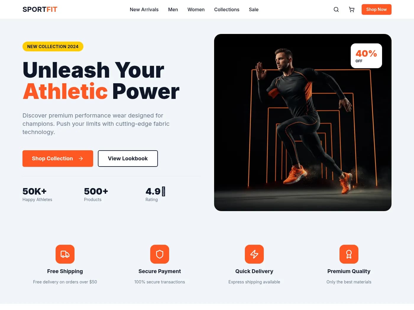SportClothes Landing Page