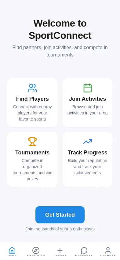 SportConnect: Ultimate Sports Partner Finder & Tournament App