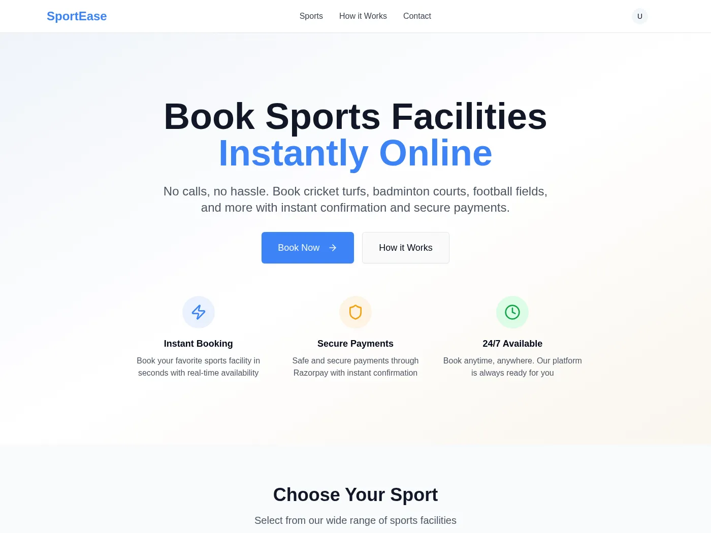 SportEase: Unified Online Sports Booking Platform