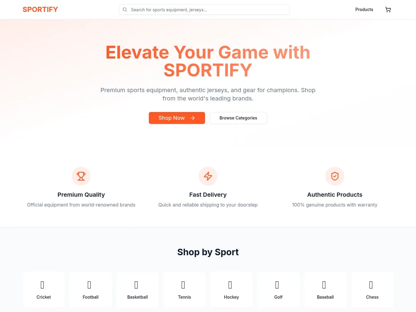 SPORTIFY: Multi-Sport E-Commerce Platform