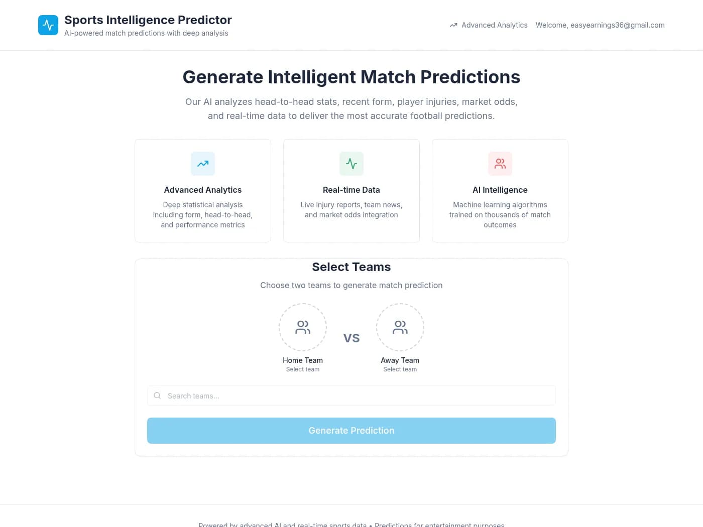 Sports Match Intelligence Predictor