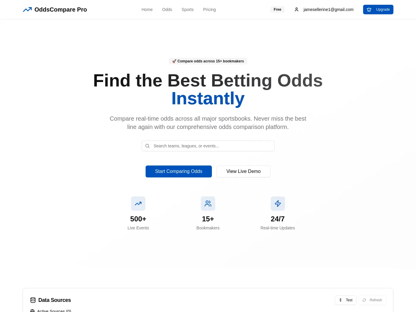 Sports Betting Odds Comparison Platform