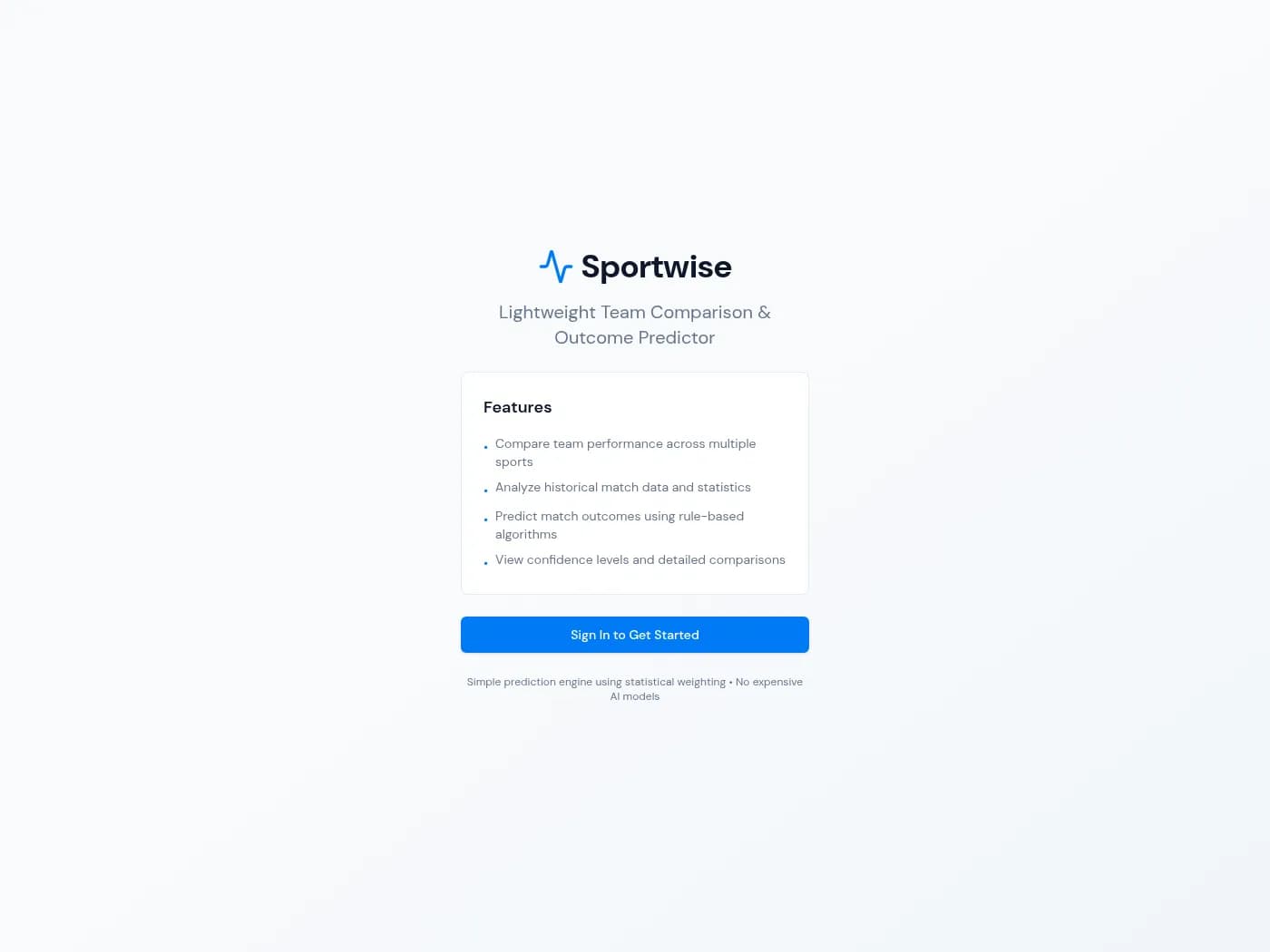 Sportwise: Lightweight Multi-Sport Team Comparison & Outcome Predictor