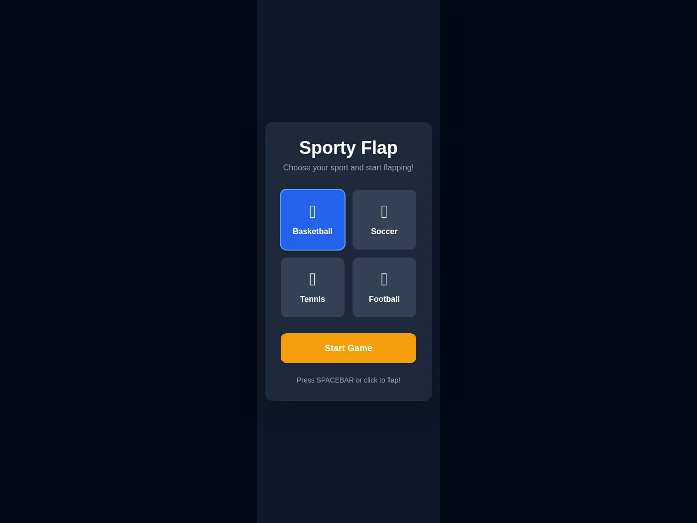 Sporty Flap: Multi-Sport Flappy Game