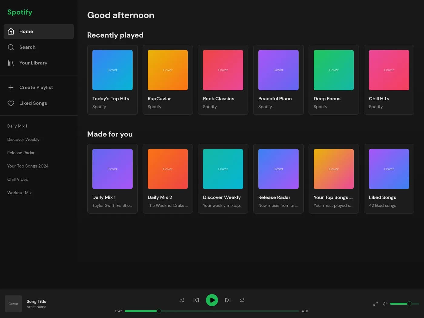 Spotify Clone Streaming Web App