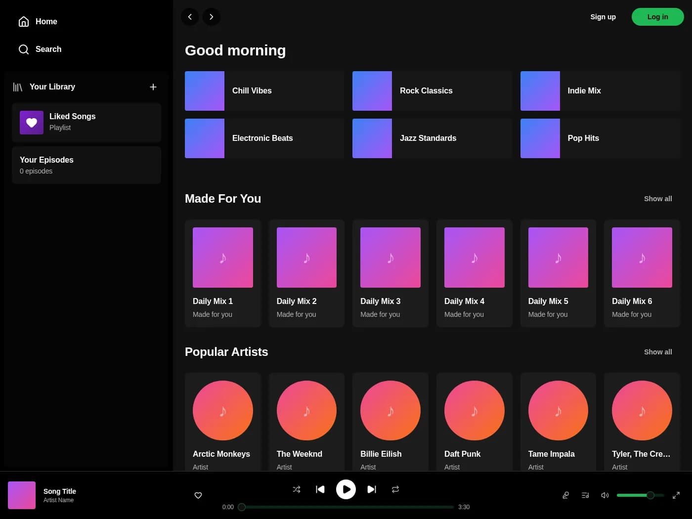 Spotify Clone Music Streaming Web App