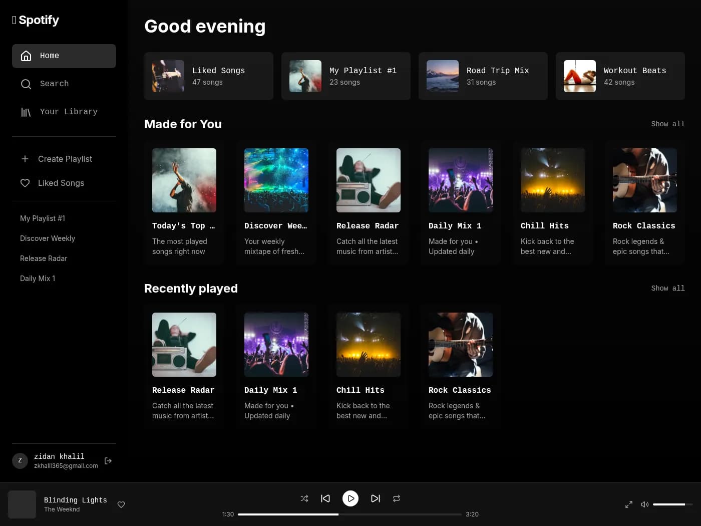 Spotify Web Clone