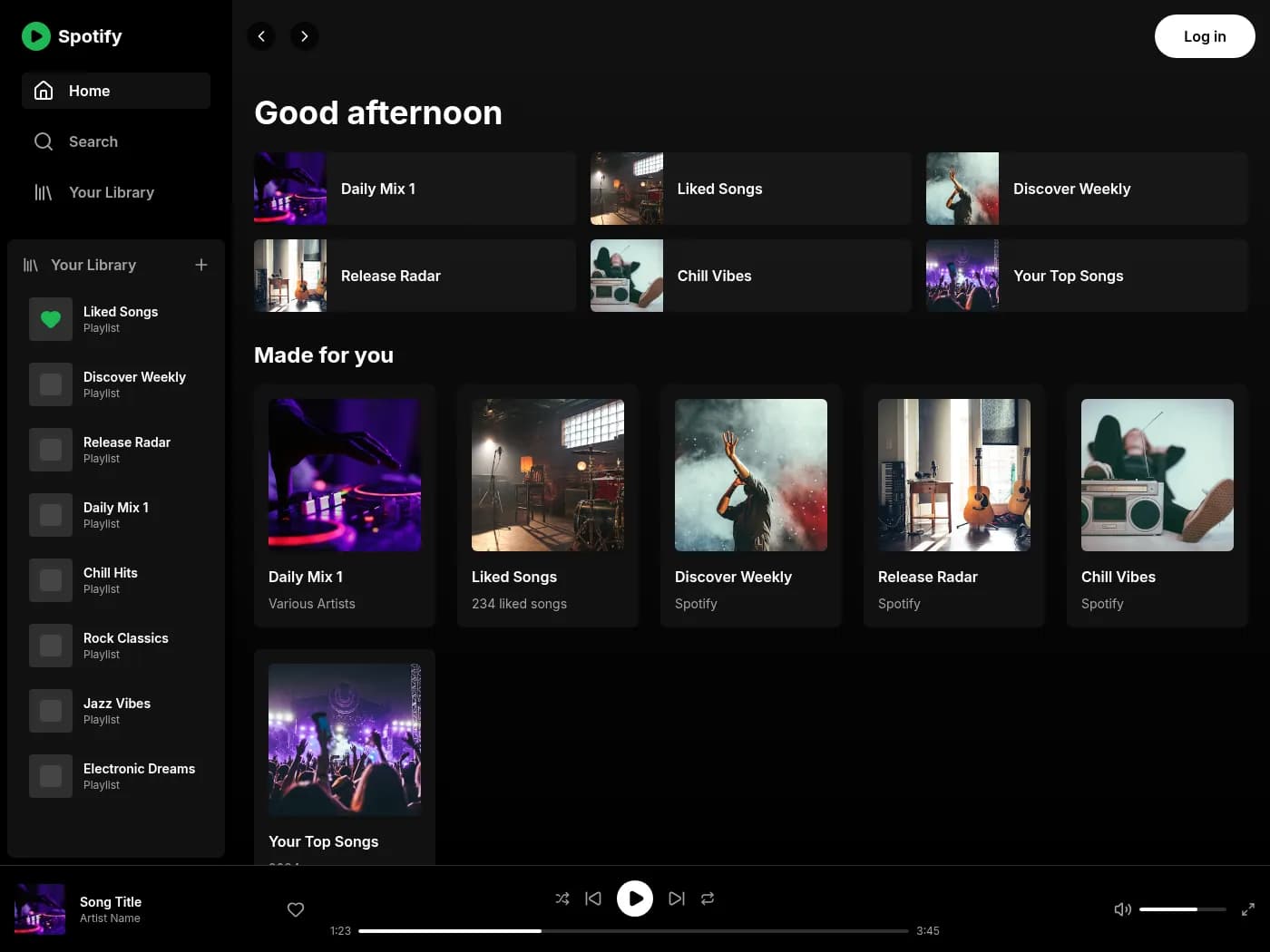 Spotify Web App Clone