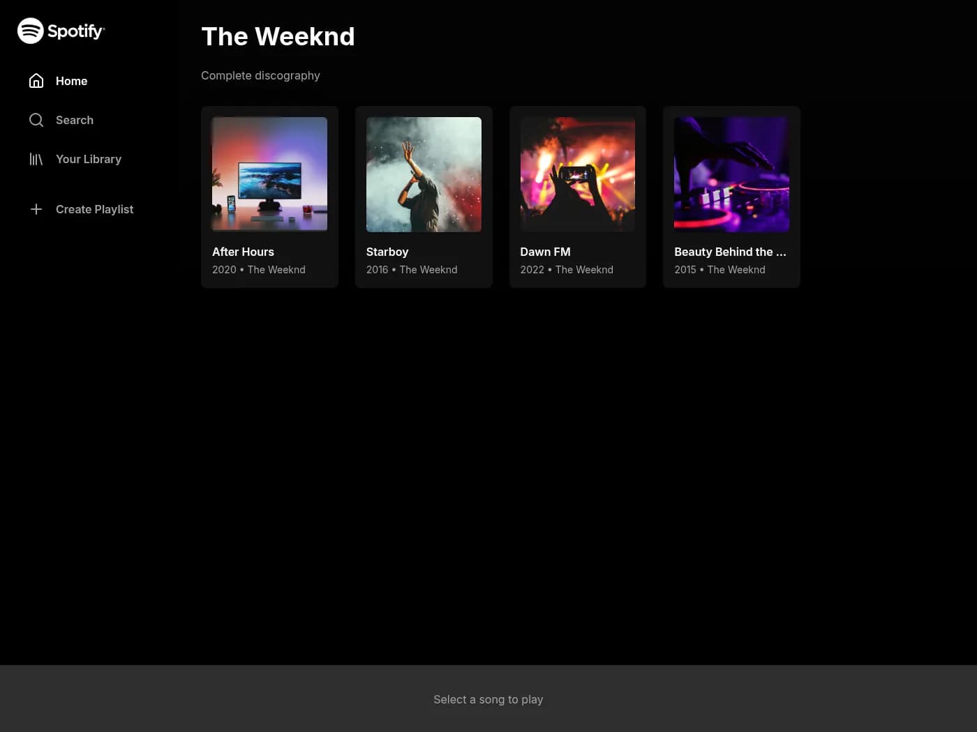 Spotify Weekend Songs Clone