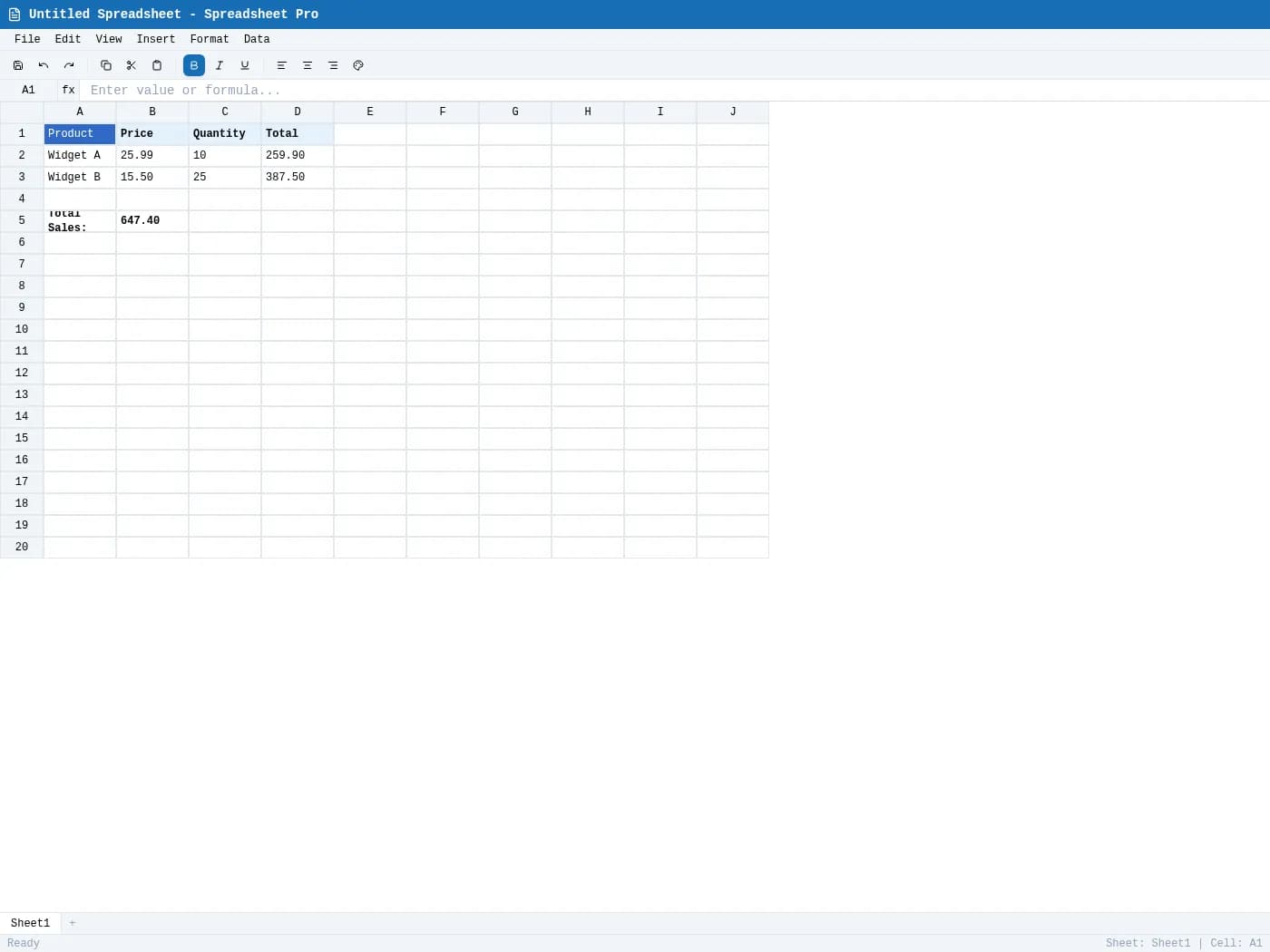 Spreadsheet Pro: Excel Clone for the Web