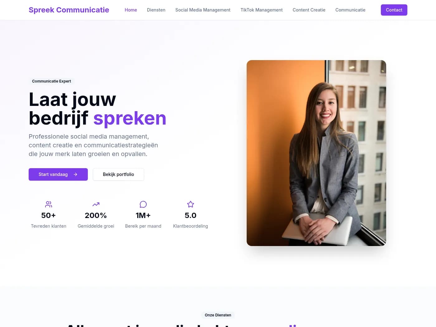 Spreek Communicatie Website Clone