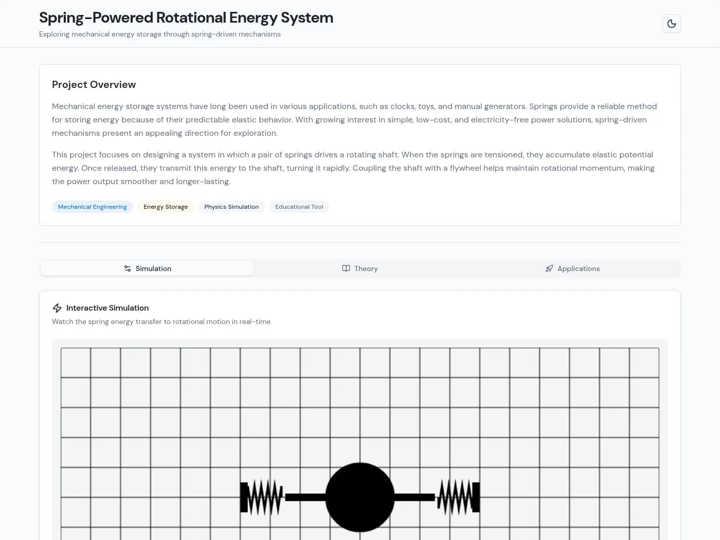 Spring-Powered Rotational Energy System