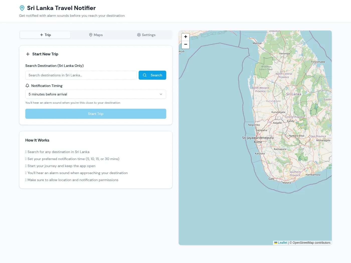 Destination Arrival Notifier