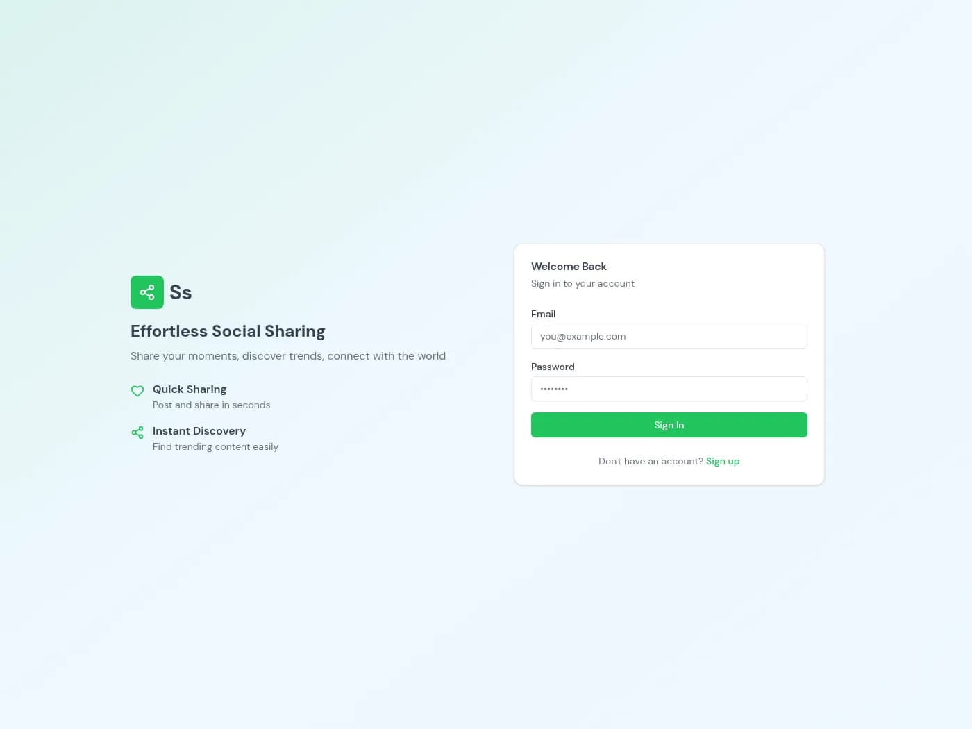 Ss - Effortless Social Sharing Platform