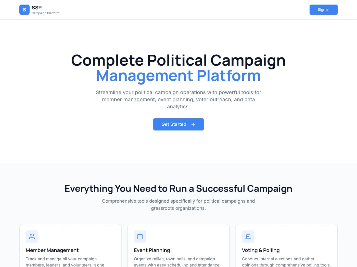 SSP: Advanced Political Campaign Management Platform