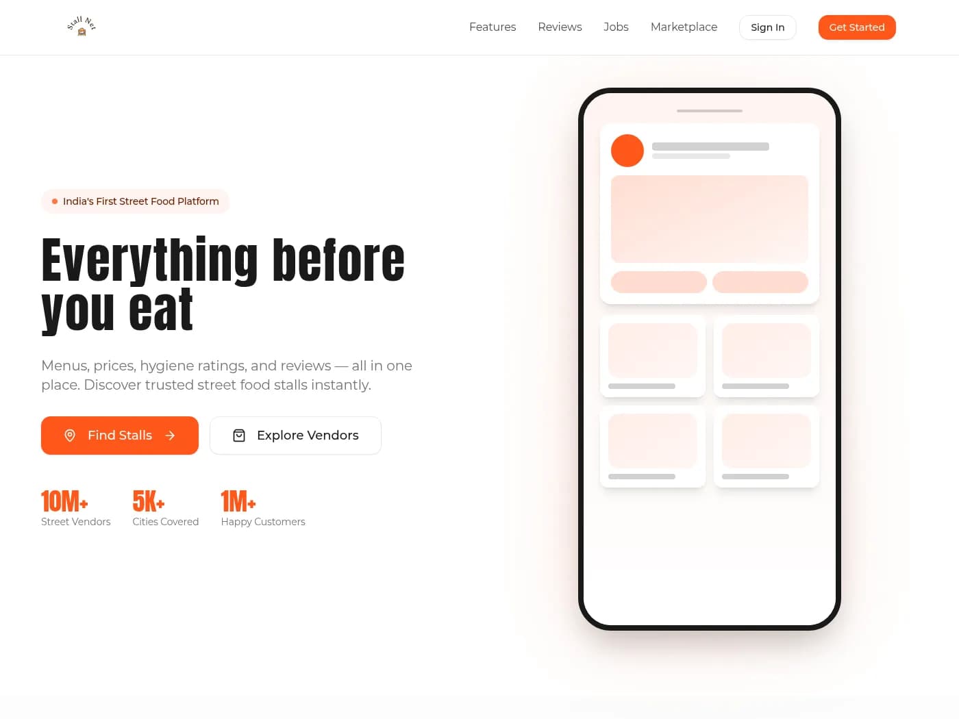StallNet: Modern Street-Food Discovery & Vendor Platform